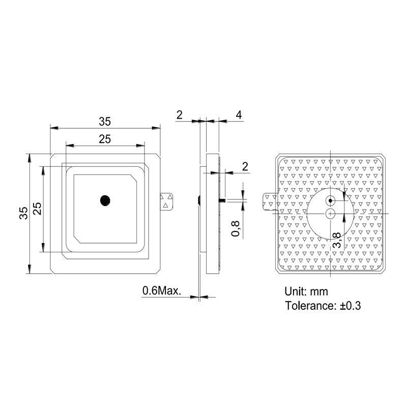 AIGC048 GNSS/GPS L1/L2/L5 Stacked Passive Patch Antenna