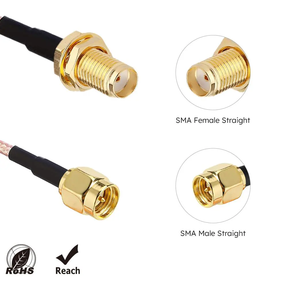 SMA(M) to SMA(F) RG-316 Cable | Customizable & Bulk Orders